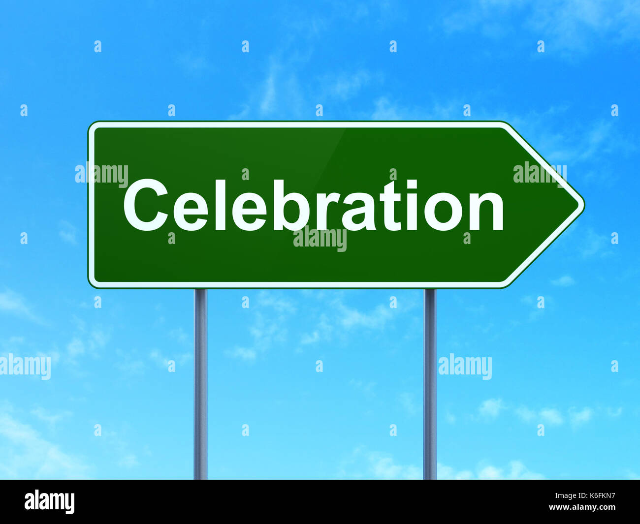 Entertainment, concept: Celebration on road sign background Stock Photo ...