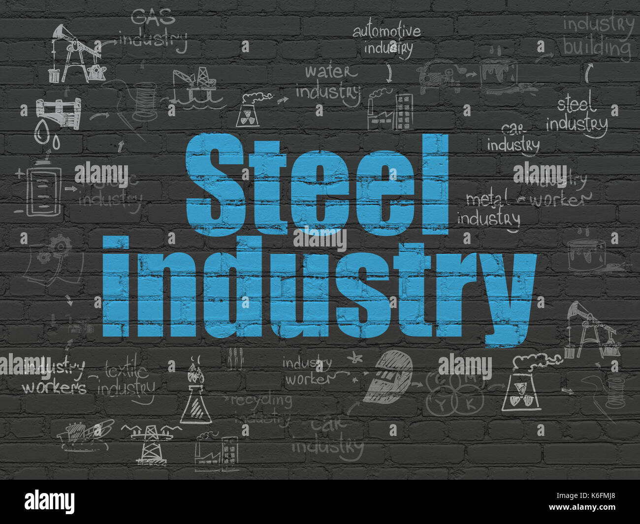 Industry concept: Steel Industry on wall background Stock Photo - Alamy