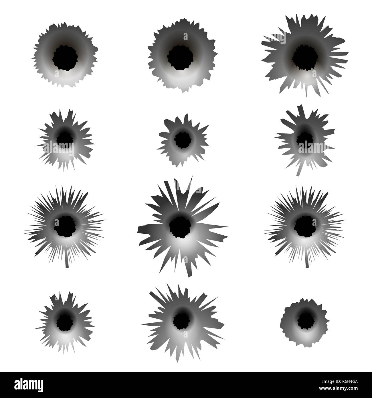 Set of Different Bullet Holes Stock Vector Image & Art - Alamy