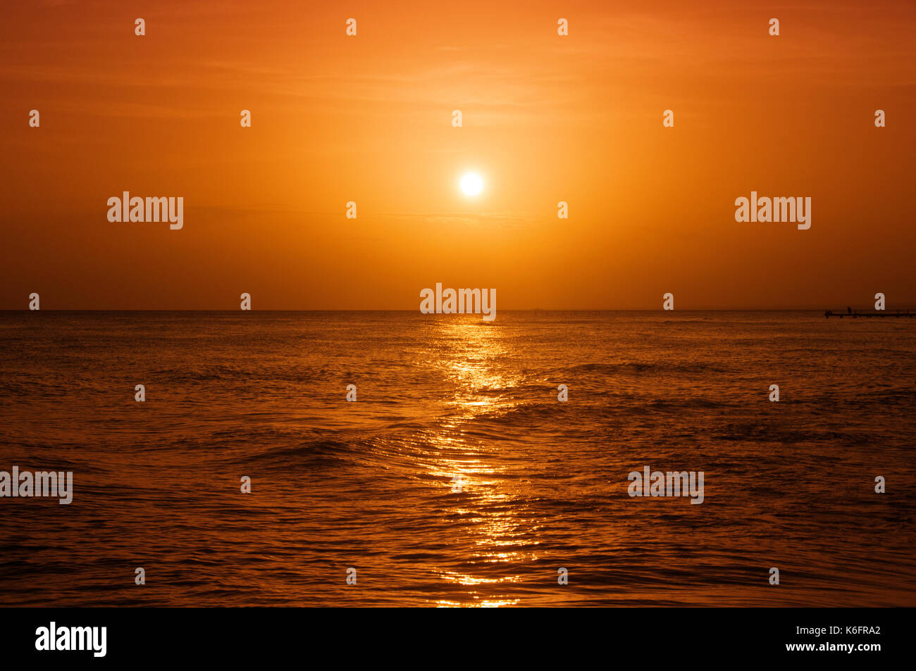 Sunset on the coast of the Caribbean Sea. Dominican sunset Stock Photo ...