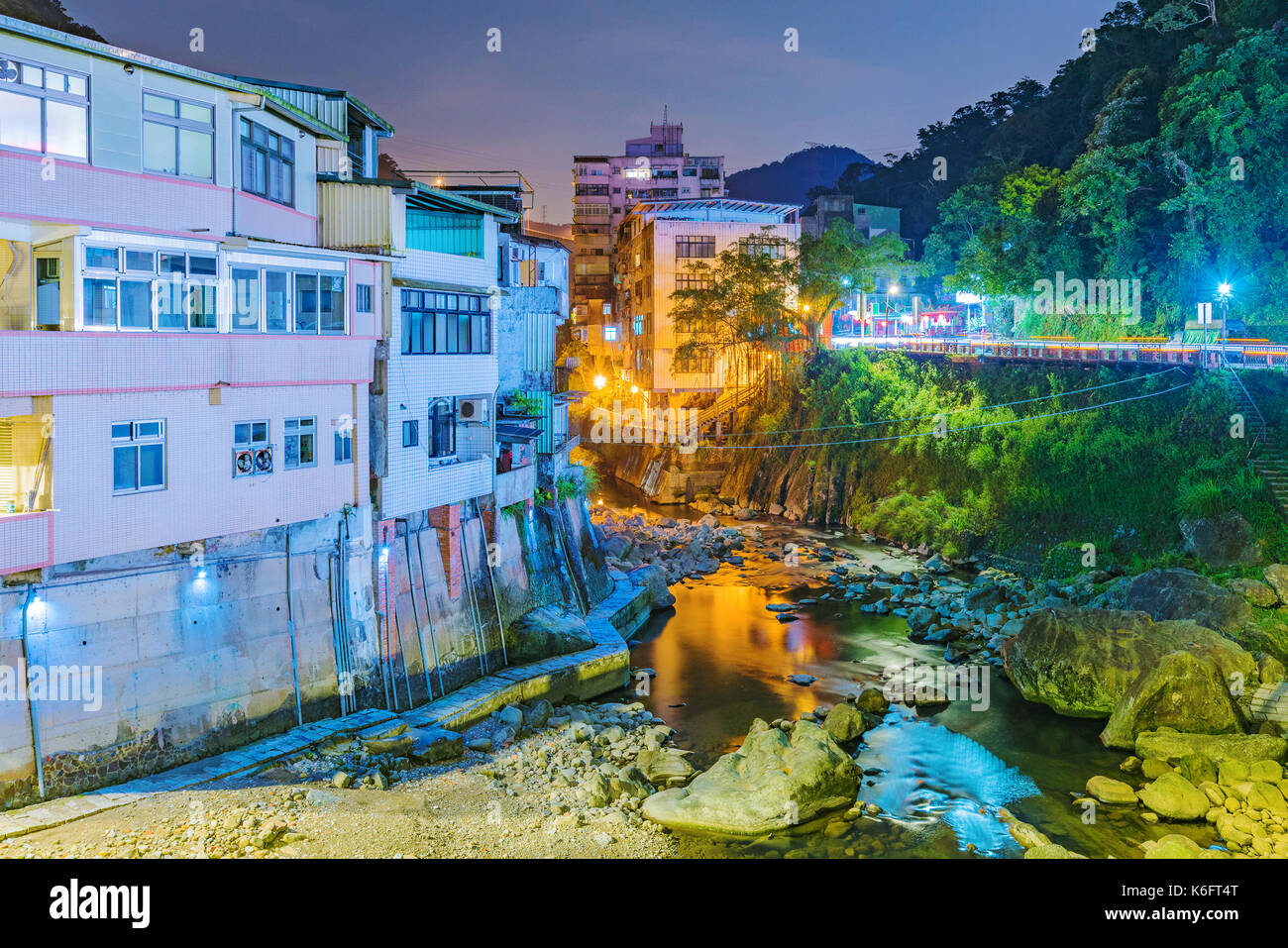 Shiding district old village night view in Taiwan Stock Photo - Alamy