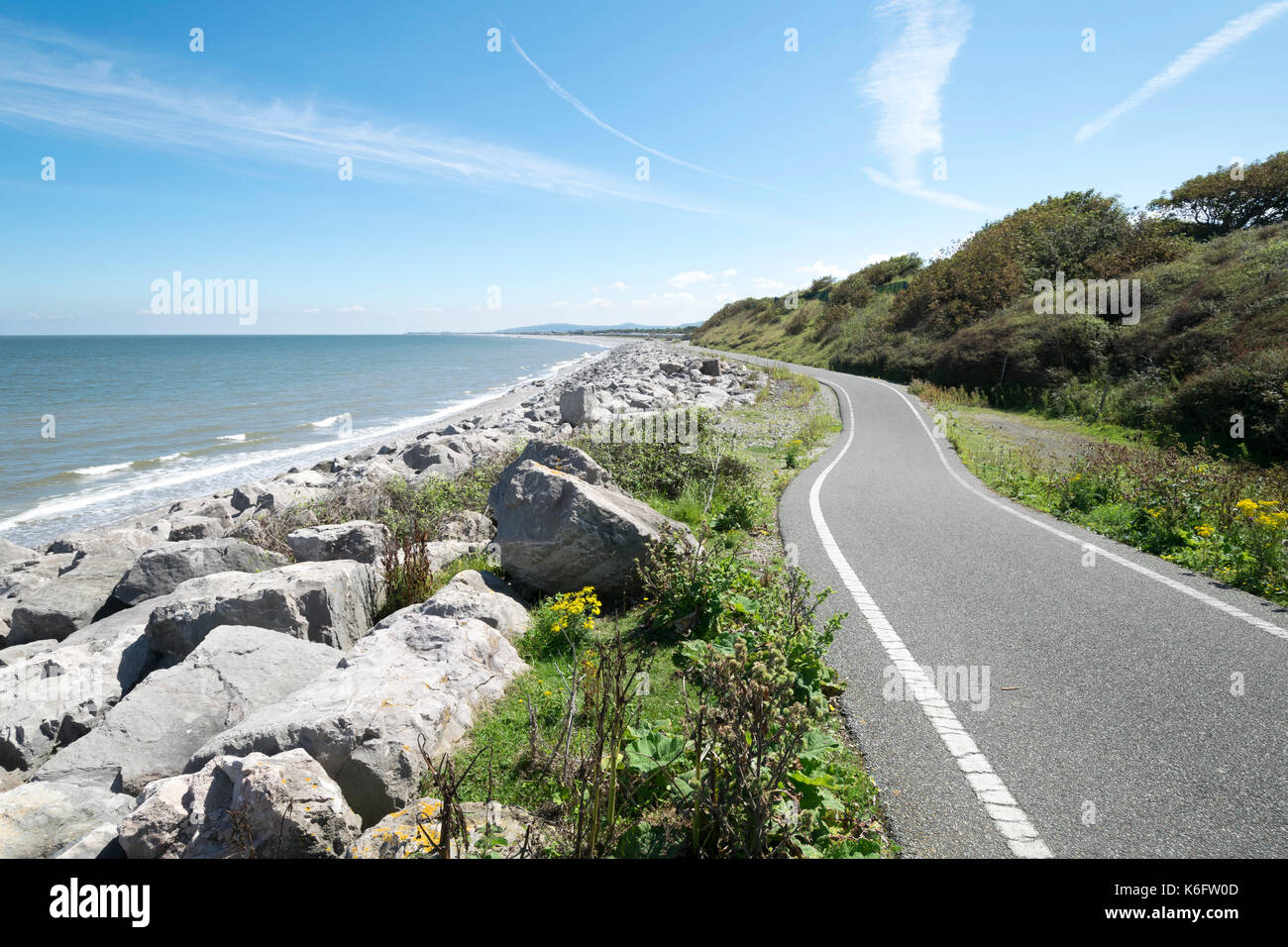 North Wales coast cycle and walking path near Llanddulas Stock Photo ...