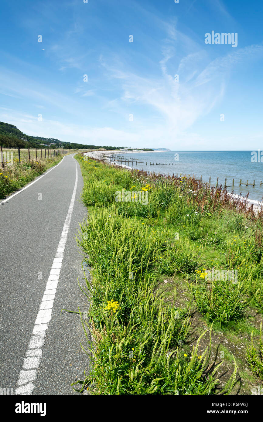 North Wales coast cycle and walking path near Llanddulas Stock Photo ...