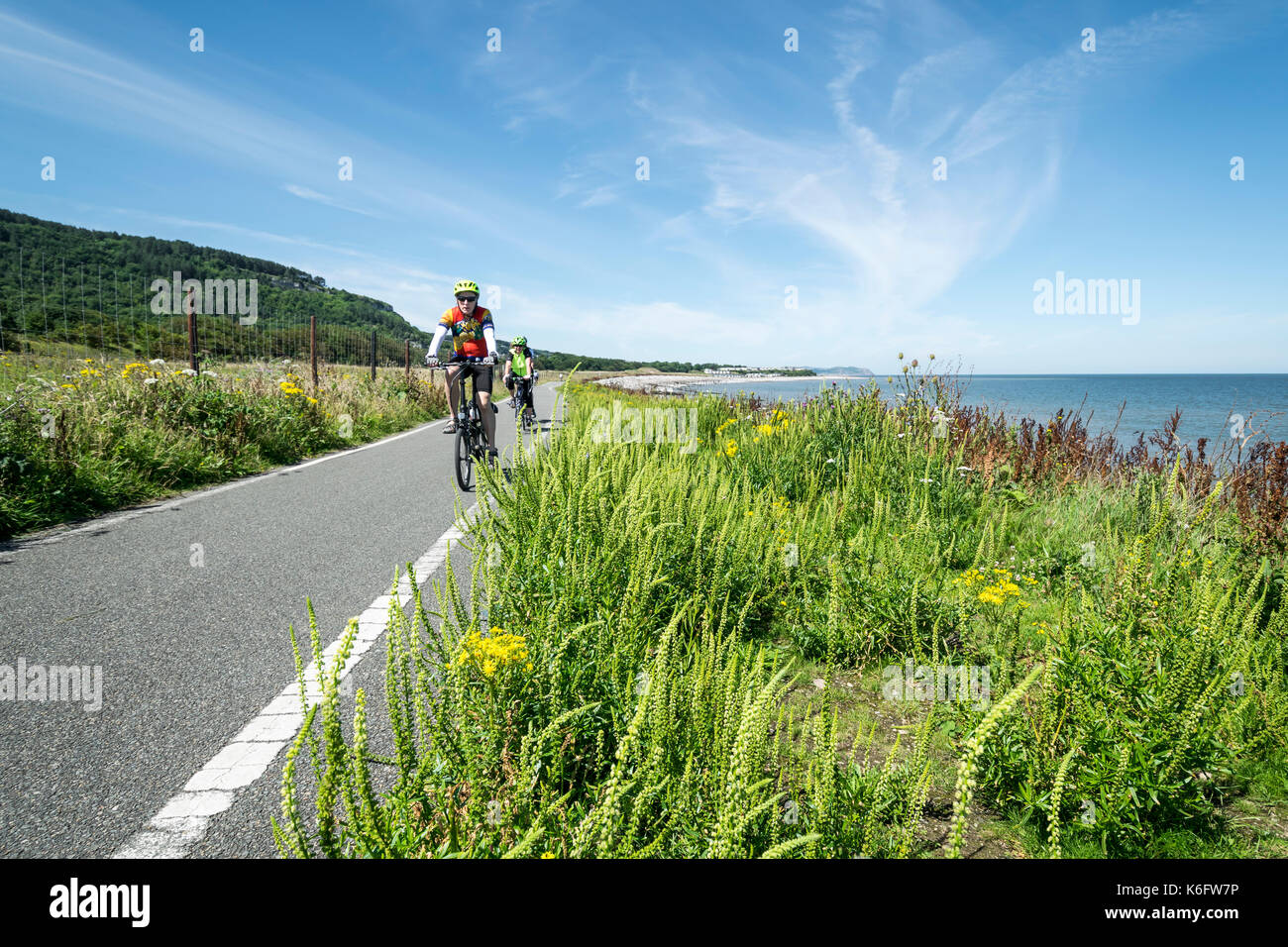 North Wales coast cycle and walking path near Llanddulas Stock Photo ...