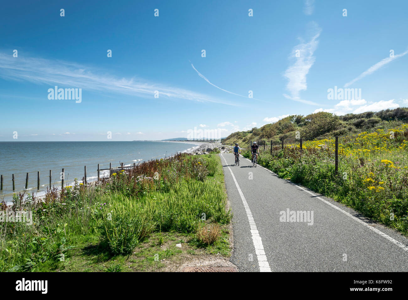 North Wales coast cycle and walking path near Llanddulas Stock Photo ...