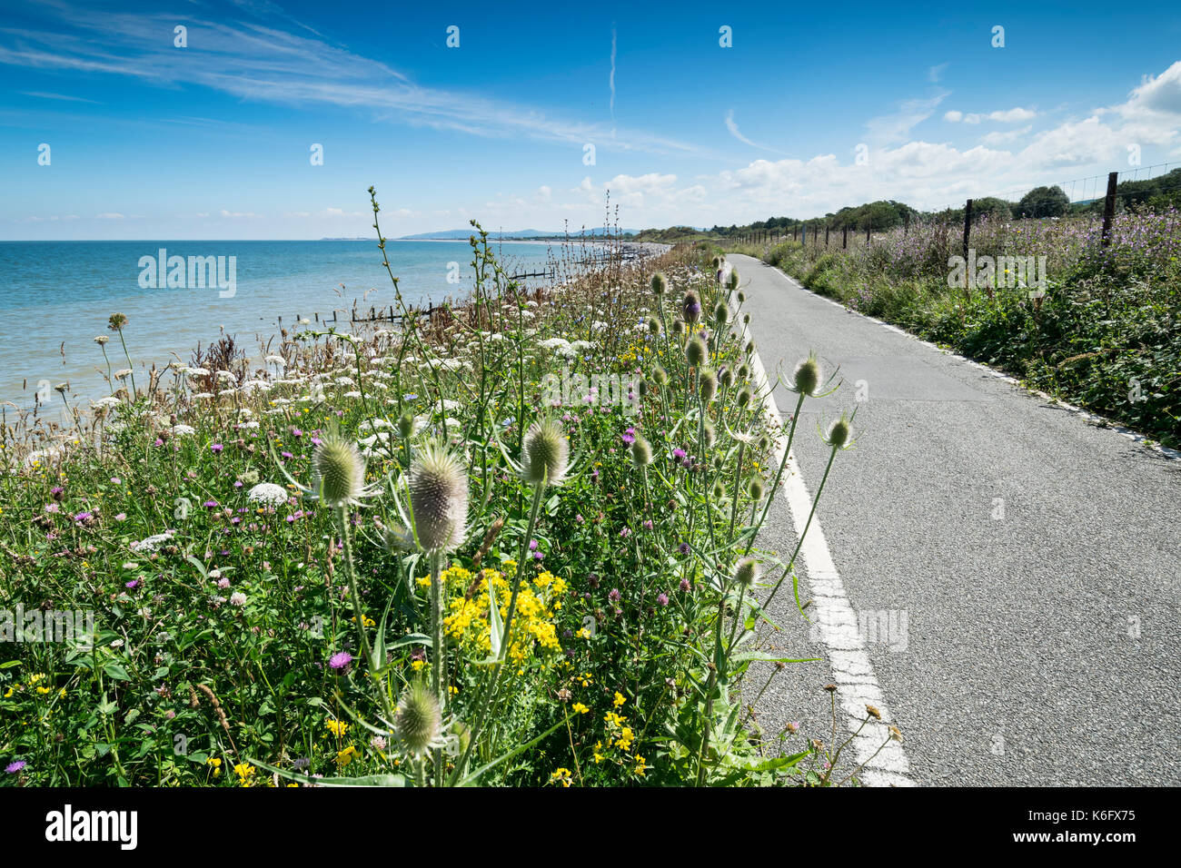 North Wales coast cycle and walking path near Llanddulas Stock Photo ...