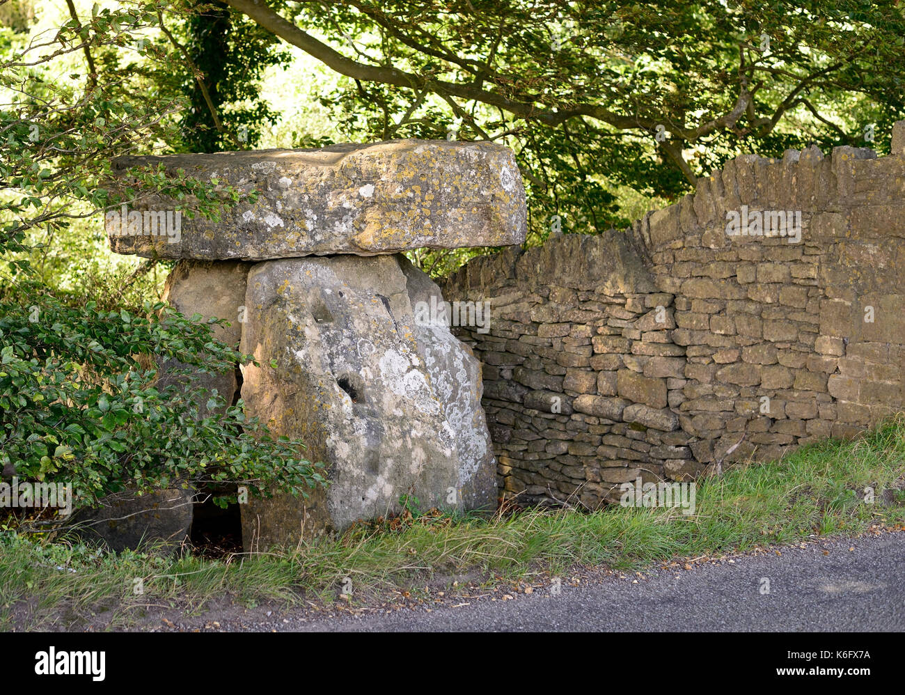 The Three Shire Stones, beside the route of the Fosse Way Roman road ...