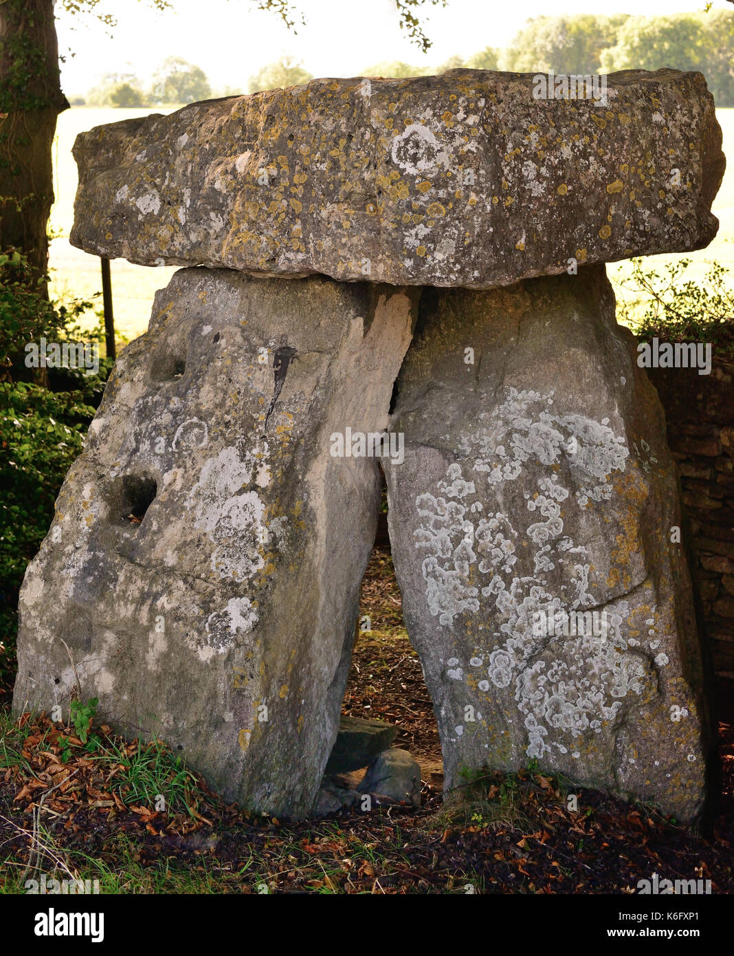 The Three Shire Stones, beside the route of the Fosse Way Roman road ...