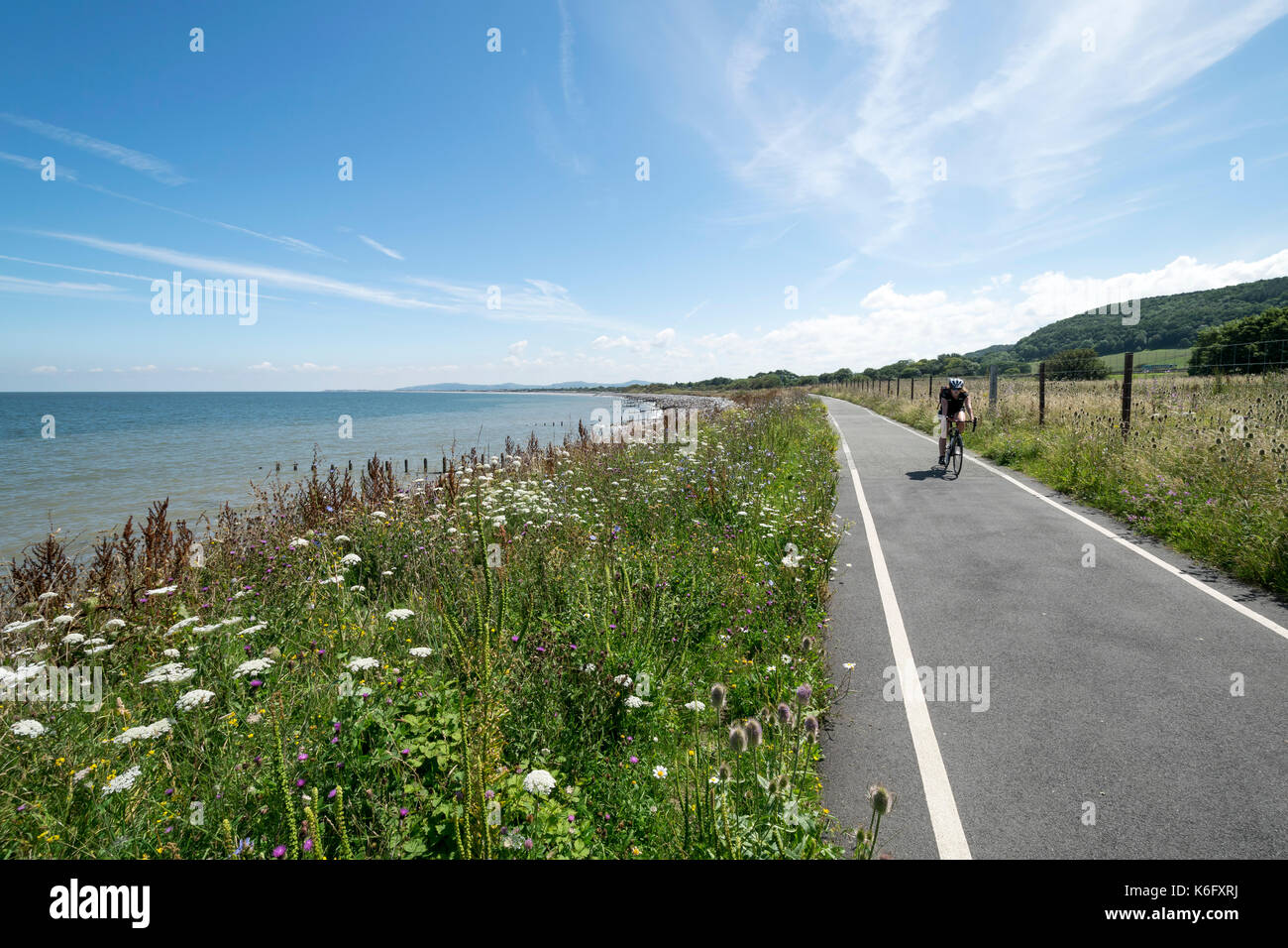 North Wales coast cycle and walking path near Llanddulas Stock Photo ...