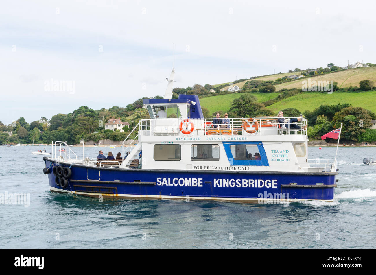 The "River Maid" Salcombe to Kingsbridge ferry in the Salcombe Estaury ...
