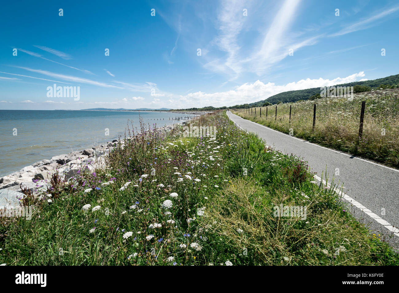 North Wales coast cycle and walking path near Llanddulas Stock Photo ...