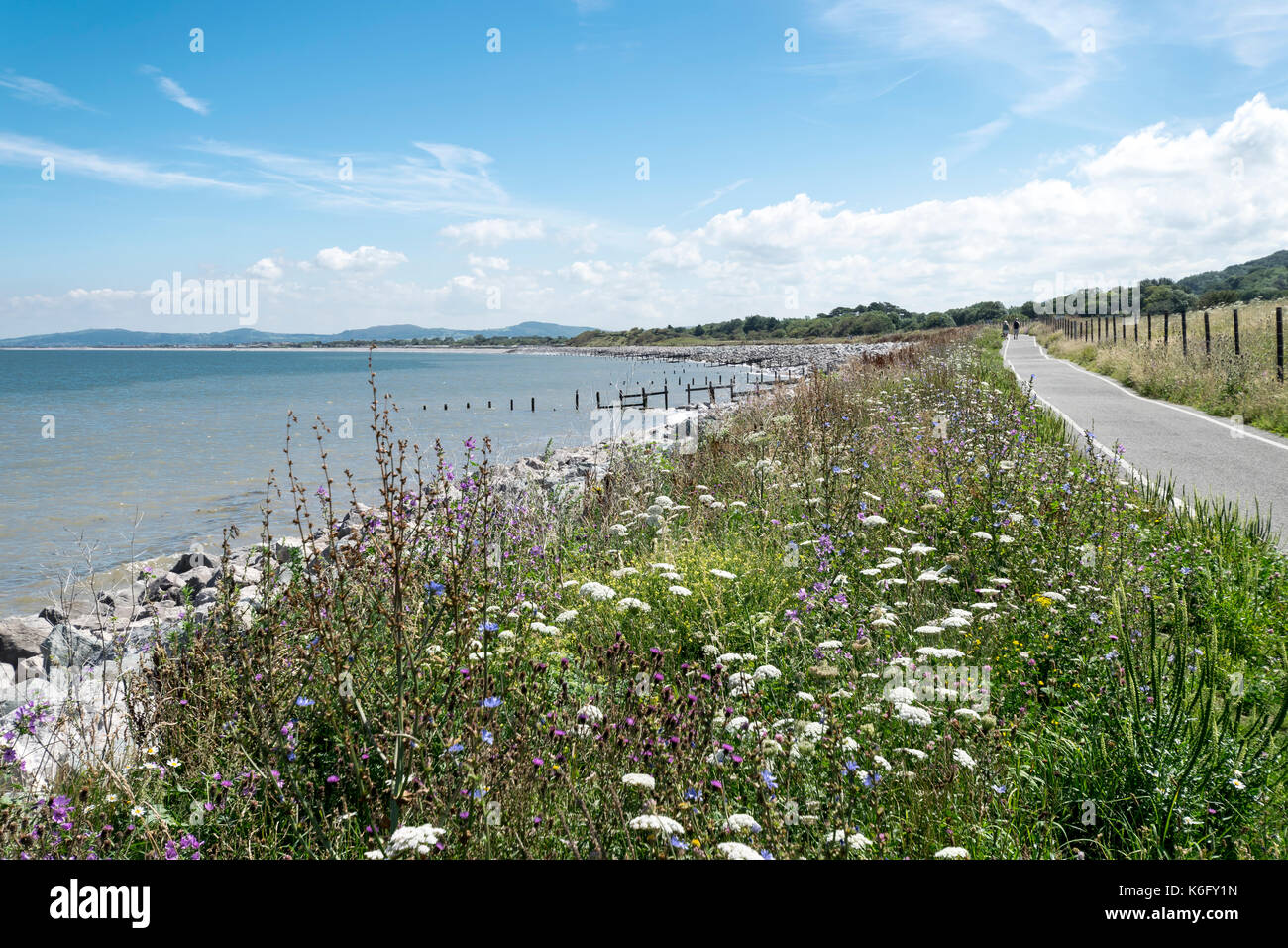 North Wales coast cycle and walking path near Llanddulas Stock Photo ...