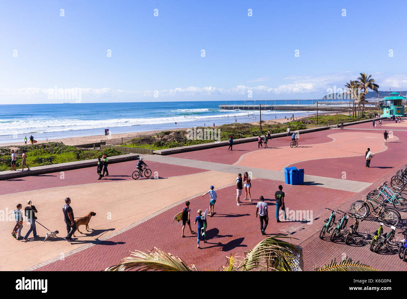 Beach Ocean Promenade Durban, South-Africa - 20 Aug 2017: Durban beach ...