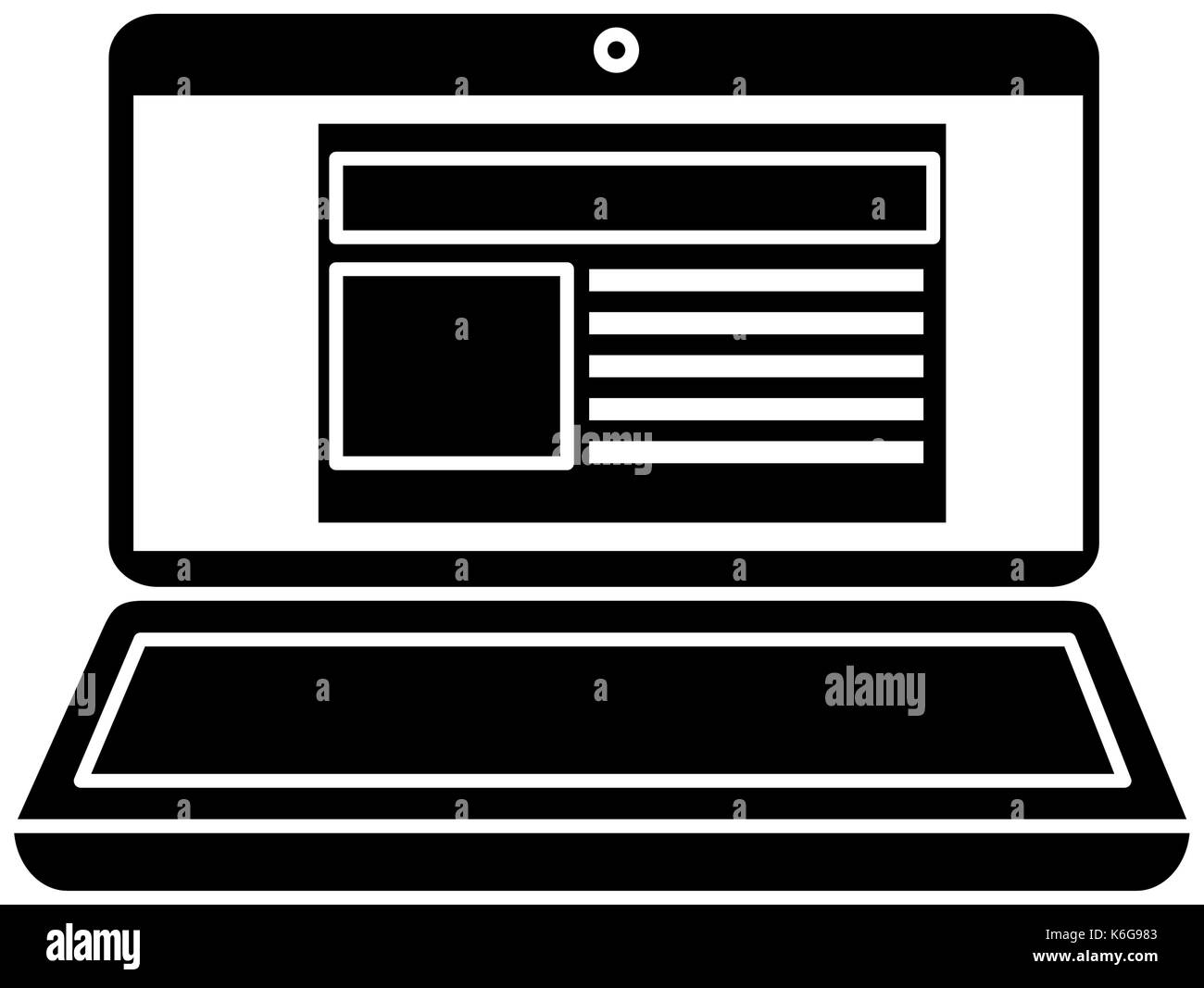 laptop computer with template vector illustration design Stock Vector ...