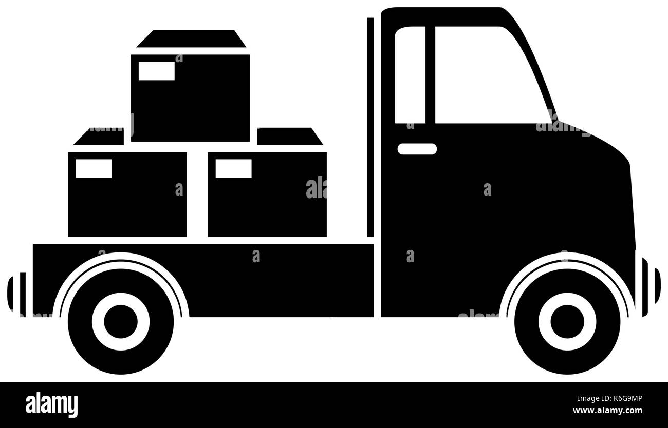delivery truck with boxes vector illustration design Stock Vector Image ...