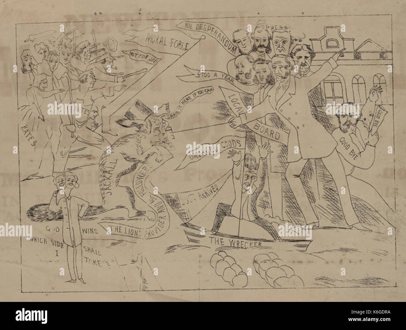 Cartoon Which side shall i take c.1780 Stock Photo - Alamy