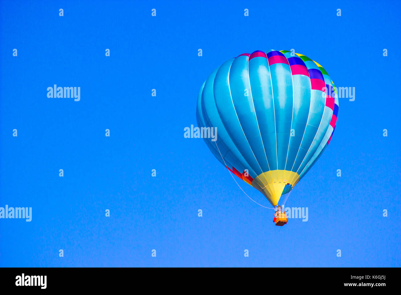 Bright Blue Hot Air Balloon Stock Photo - Alamy