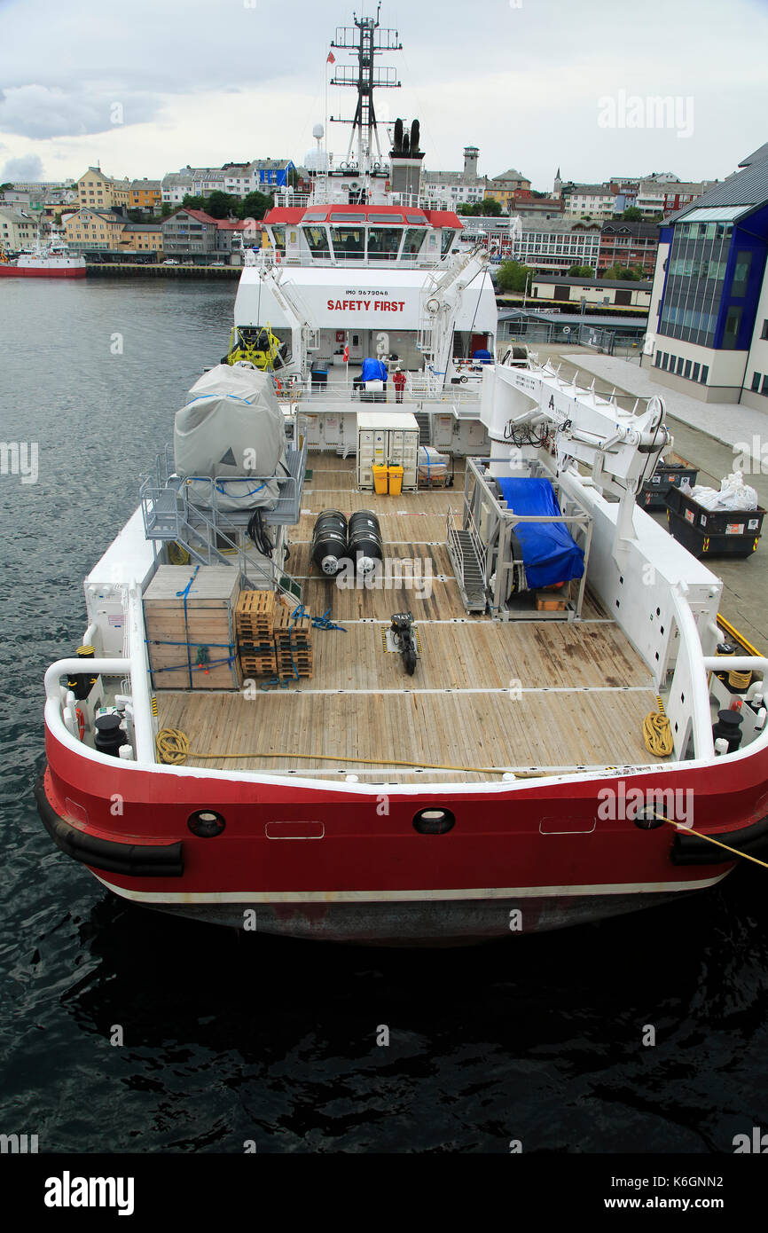 Thor Frigg research survey ship in harbour at Kristiansund, Romsdal ...