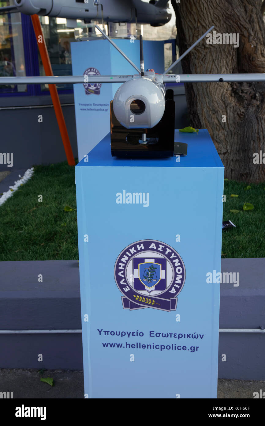 Greek Police UAV drones. Hellenic Police drones on display during the ...
