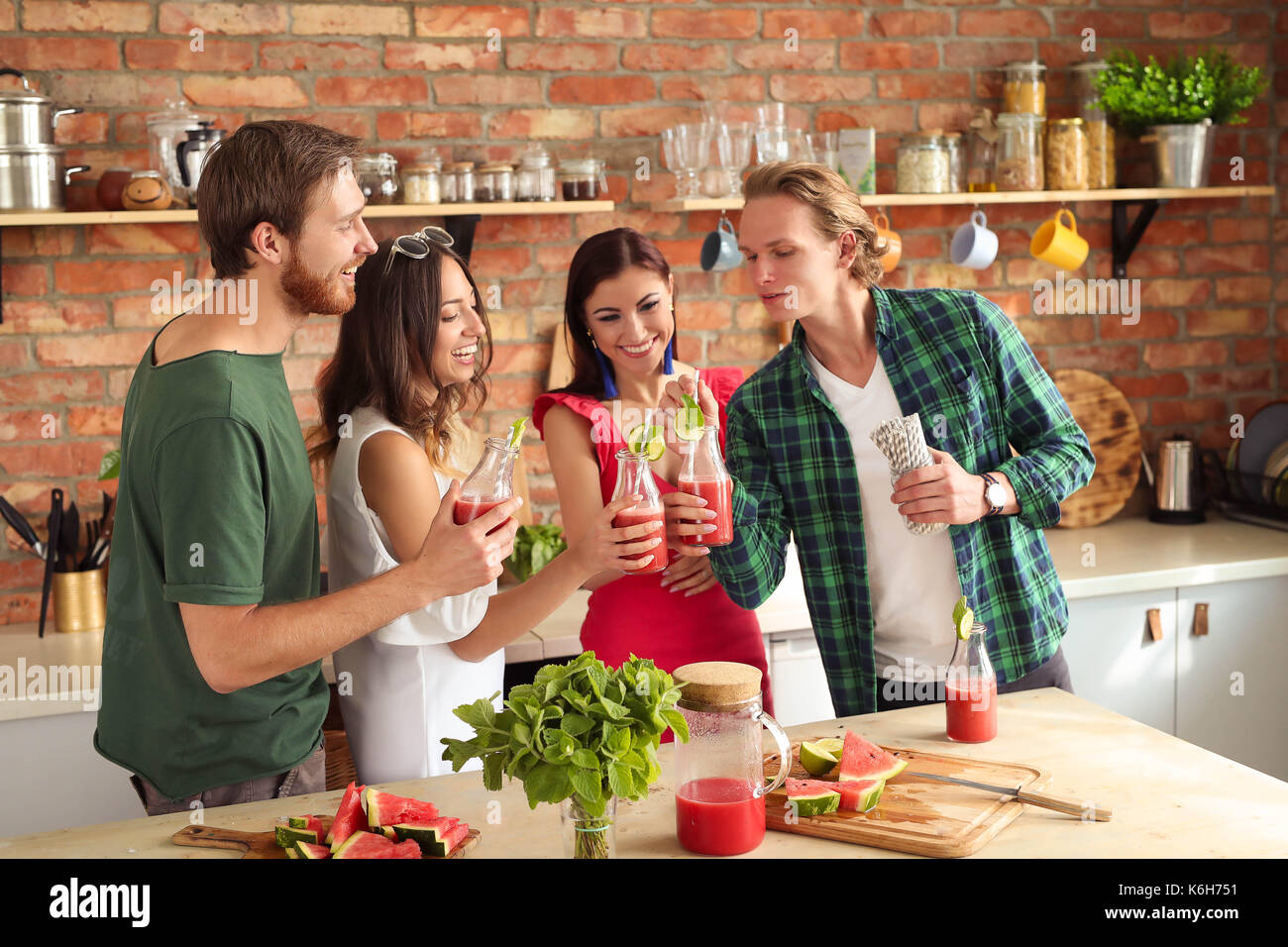 People at kitchen Stock Photo - Alamy