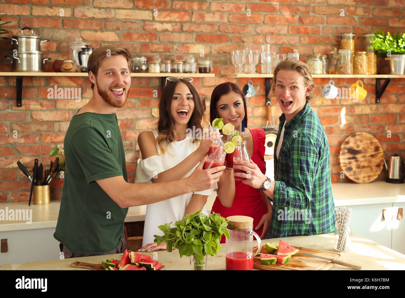 People at kitchen Stock Photo - Alamy