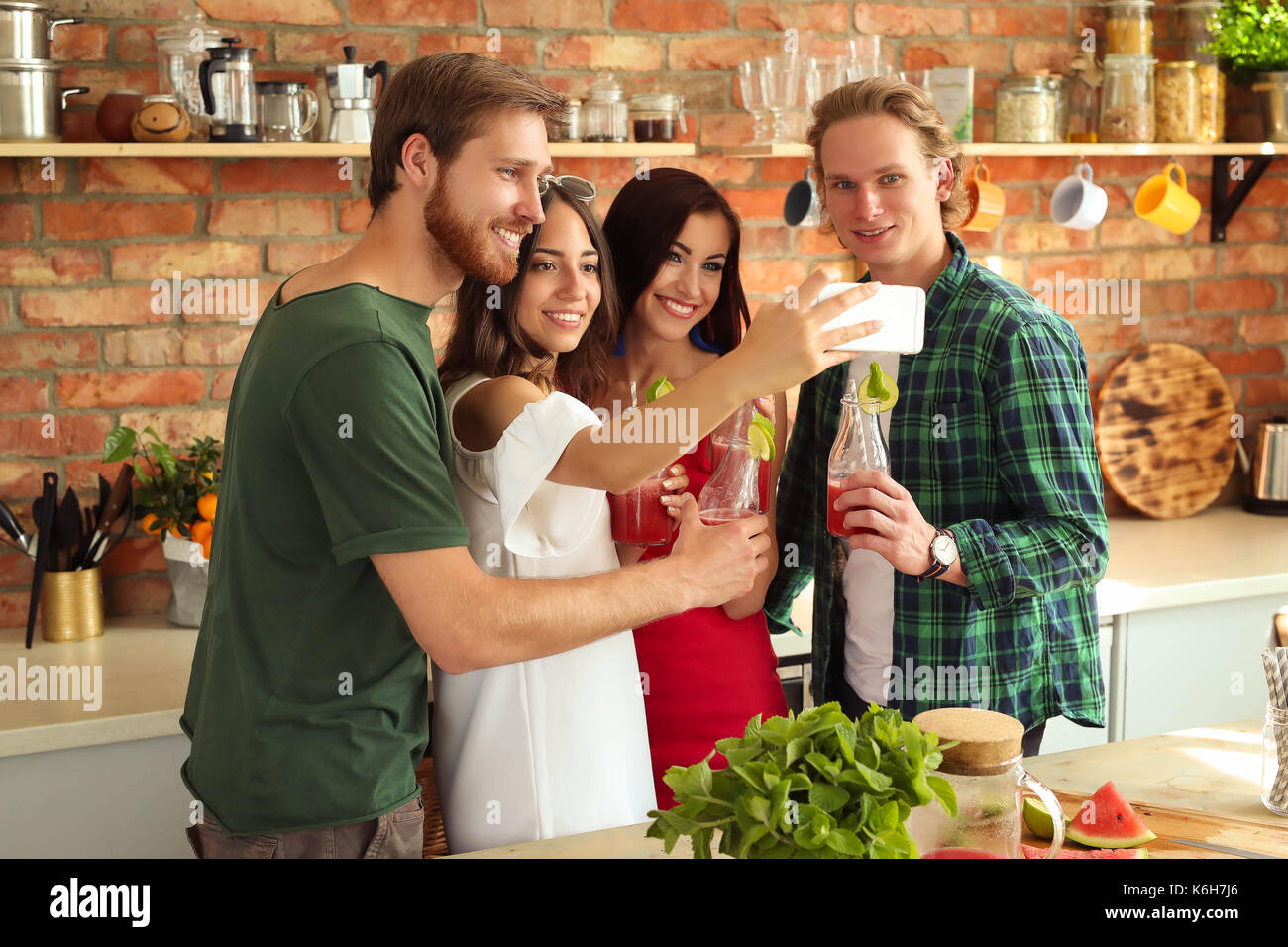 People at kitchen Stock Photo - Alamy