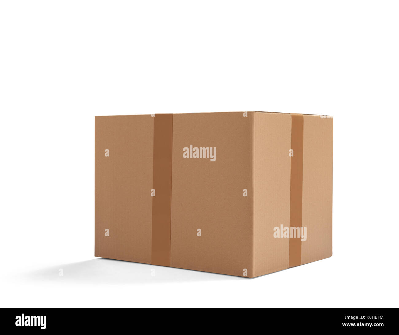 close up pf a cardboard box on white background Stock Photo - Alamy