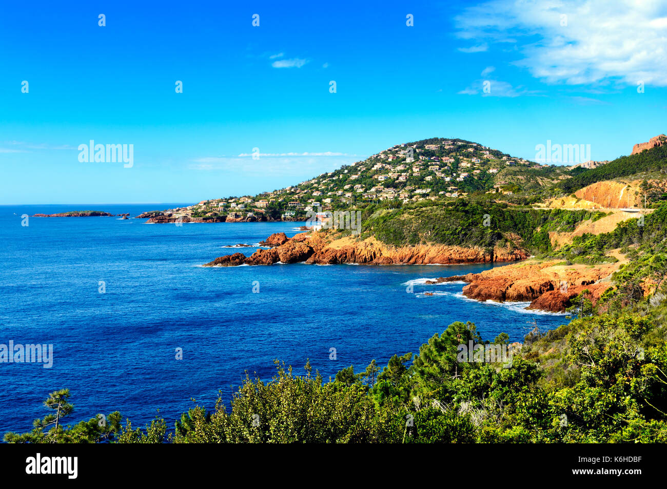 Esterel mountains and iles des Vieilles, Saint Raphael, France Stock ...