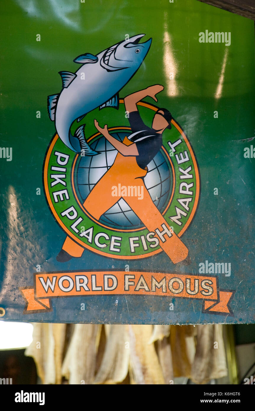 Pike place fish market logo hi-res stock photography and images - Alamy
