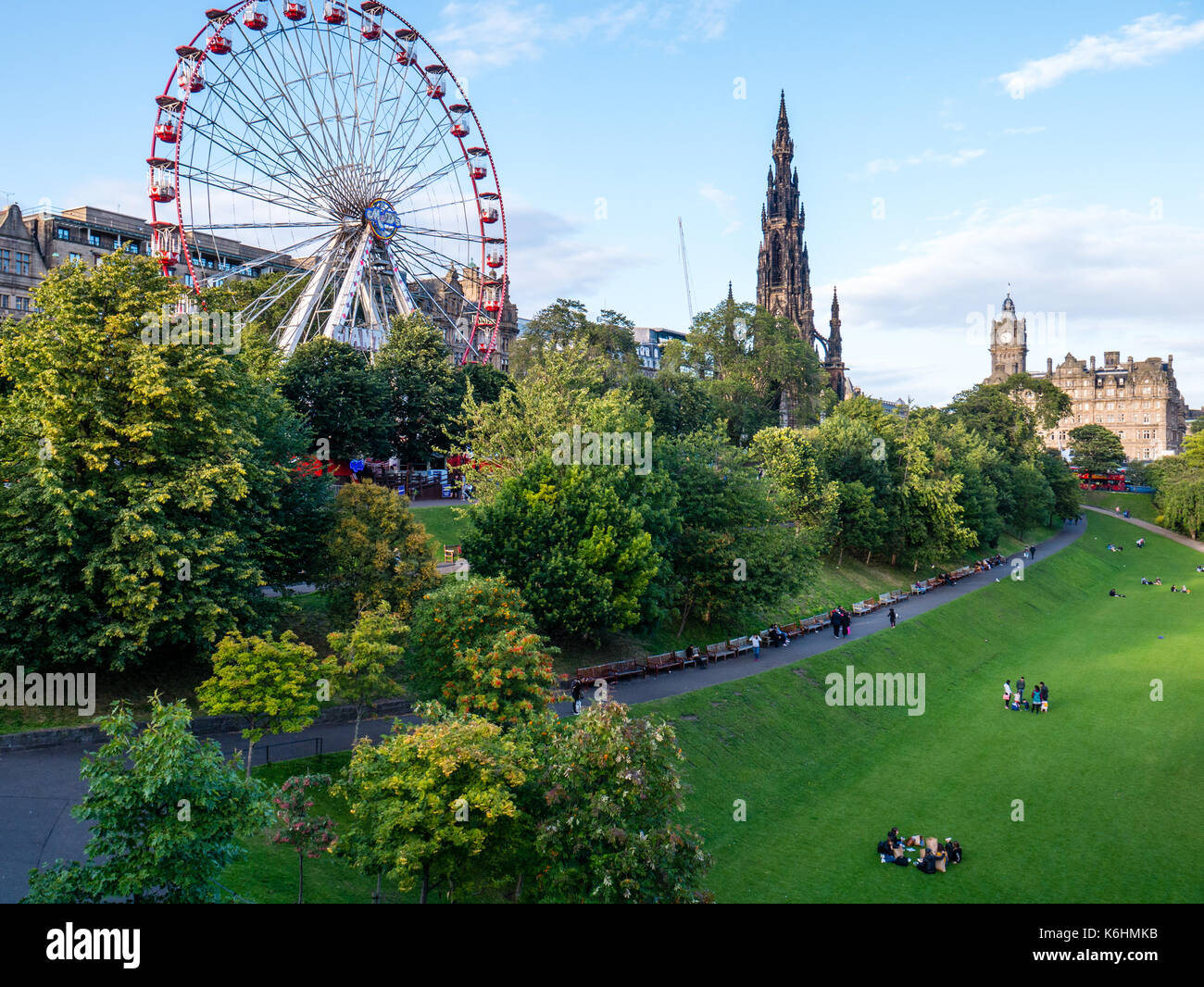 Princes Street Gardens East, New Town Skyline, Edinburgh Big Wheel, The ...