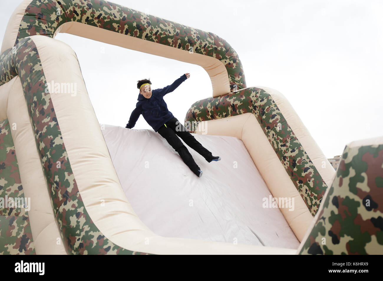boy in a inflatable toy Stock Photo - Alamy