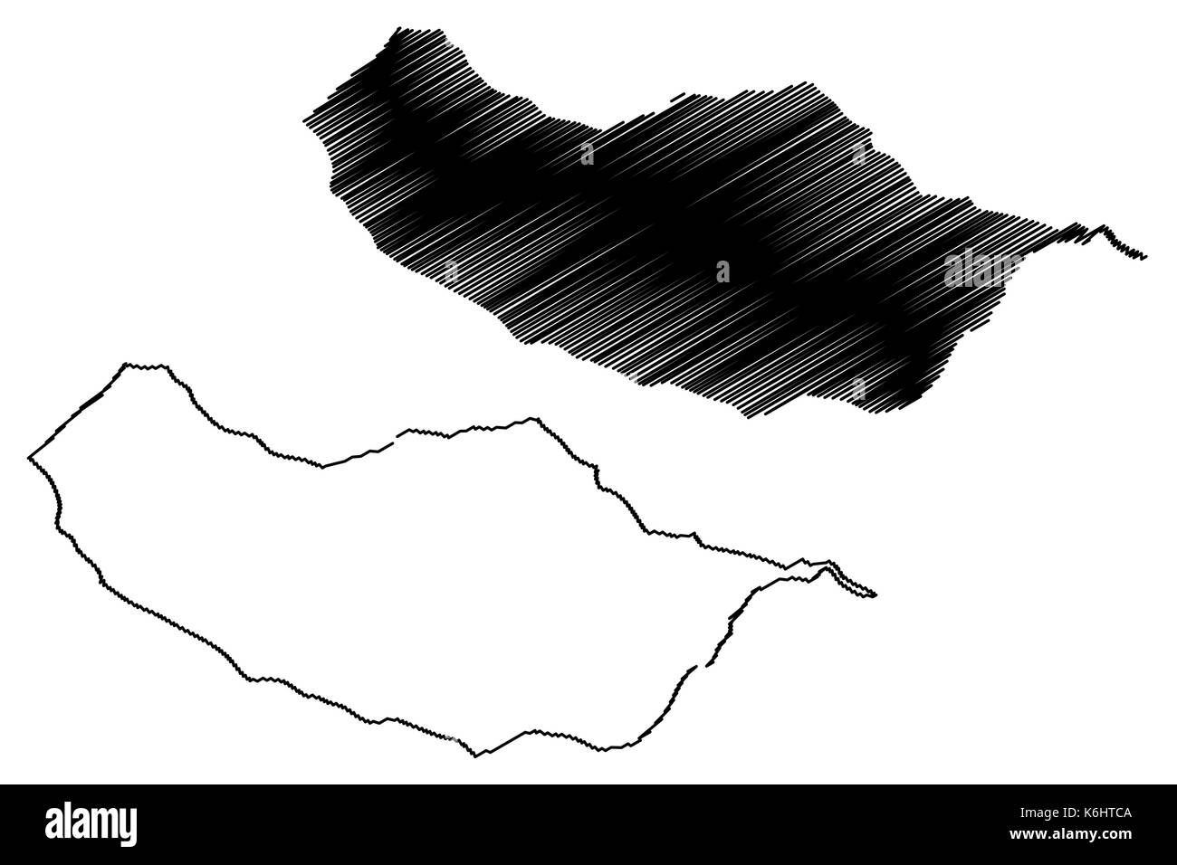 Madeira island map vector illustration, scribble sketch Madeira Stock ...