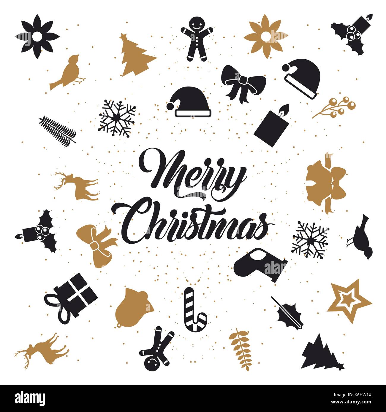 merry christmas lettering decoration card design Stock Vector Image ...