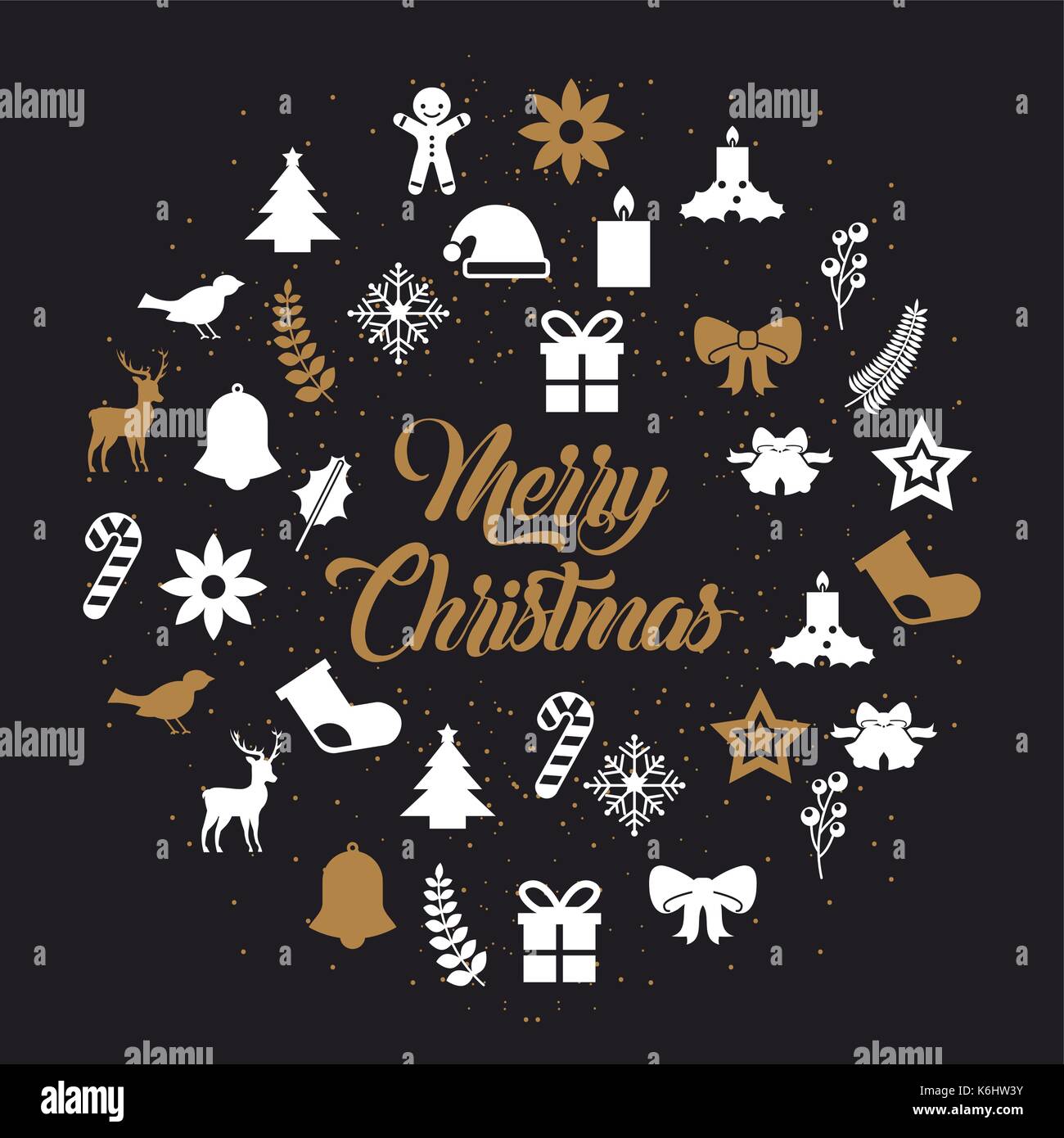 merry christmas lettering decoration card design Stock Vector Image ...