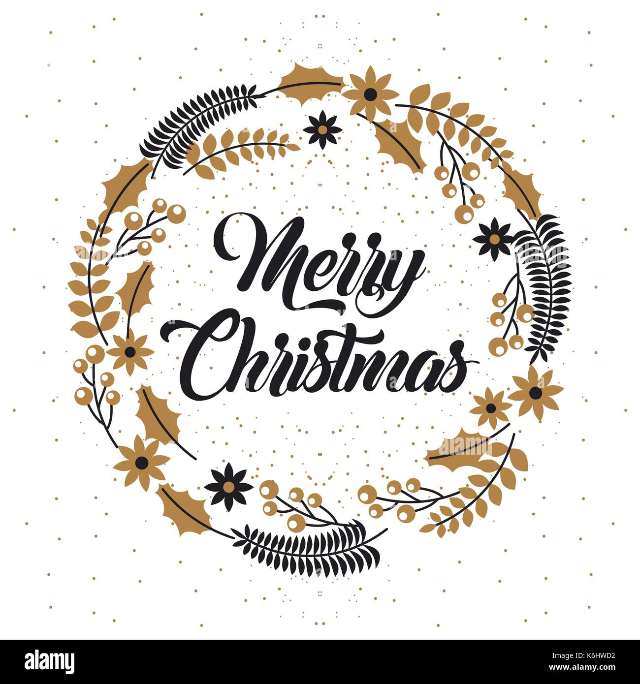 merry christmas lettering decoration card design Stock Vector Image ...