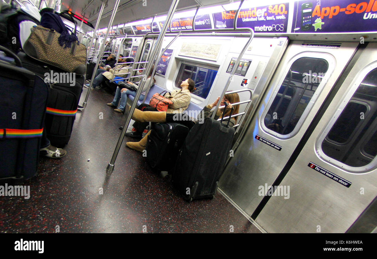 New york city subway train seats hi-res stock photography and images ...