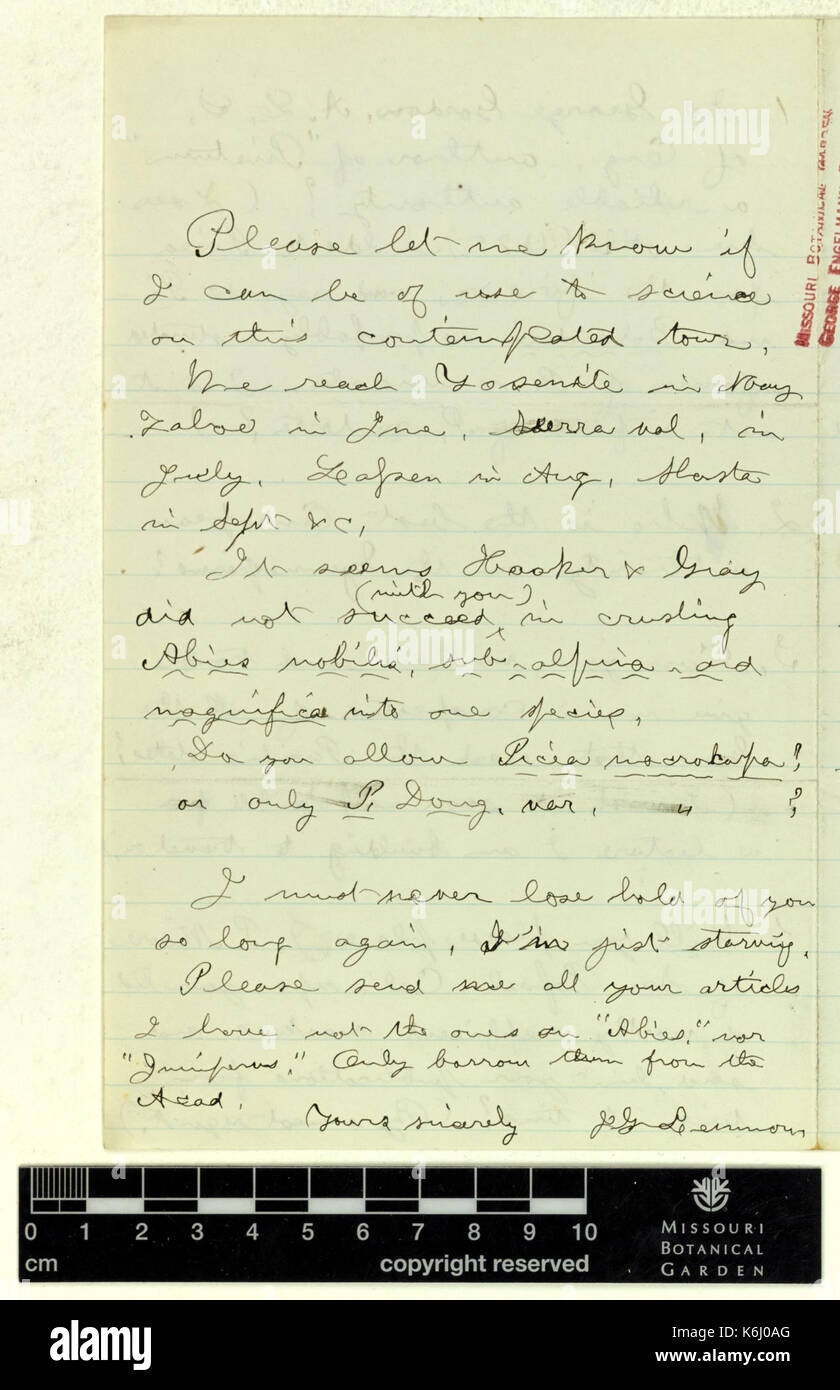 Correspondence Lemmon (John) and Engelmann (George) BHL43678957 Stock ...