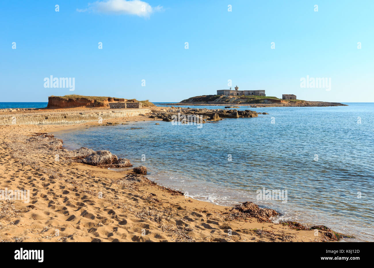 Isola delle Correnti and Capo Passero summer sandy sea beach (Portopalo ...