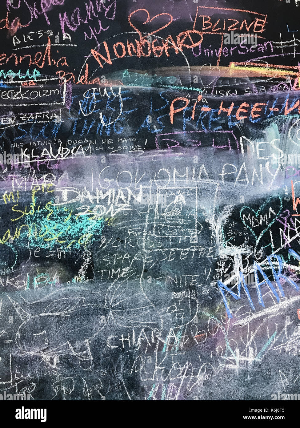 School blackboard with children scribbles Stock Photo - Alamy