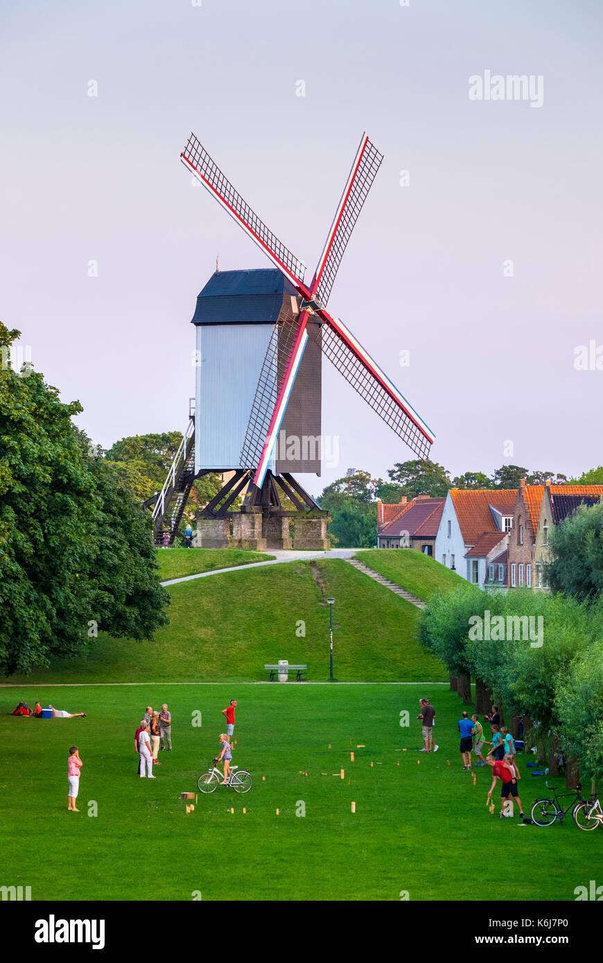 Bonne Chieremolen windmill in Kruisvest park, Bruges, West Flanders ...