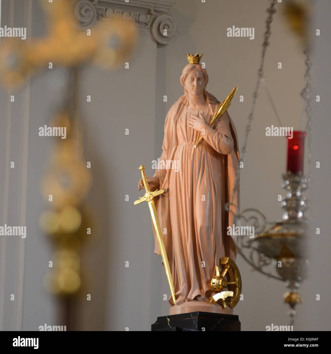 Statue of Saint Catherina Stock Photo - Alamy