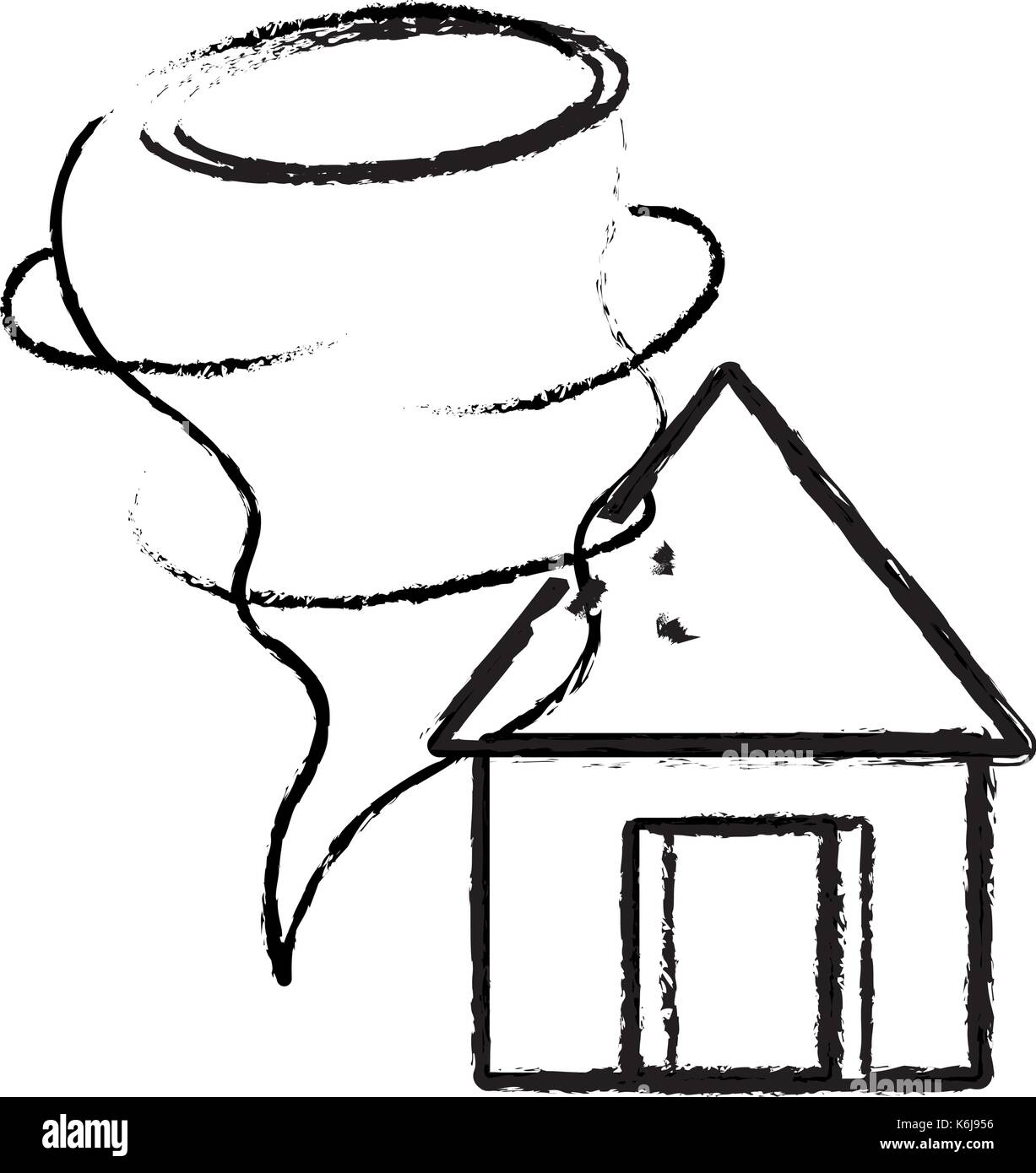 figure house with tornado storm disaster weather Stock Vector Image ...