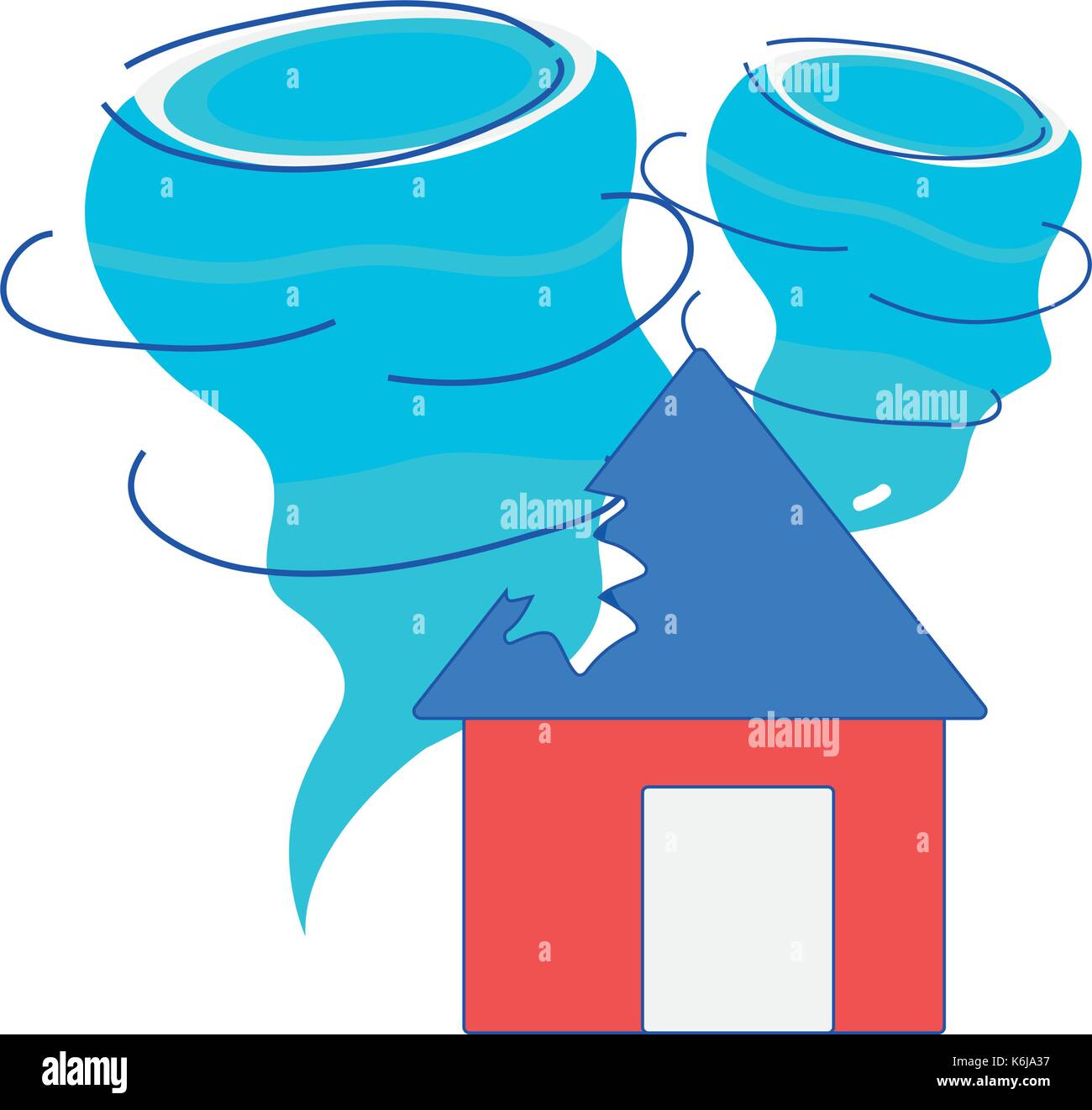 Tornado damage to home Stock Vector Images - Alamy