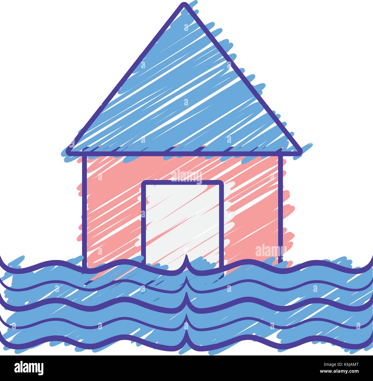 house flood to the water disaster weather Stock Vector Image & Art - Alamy