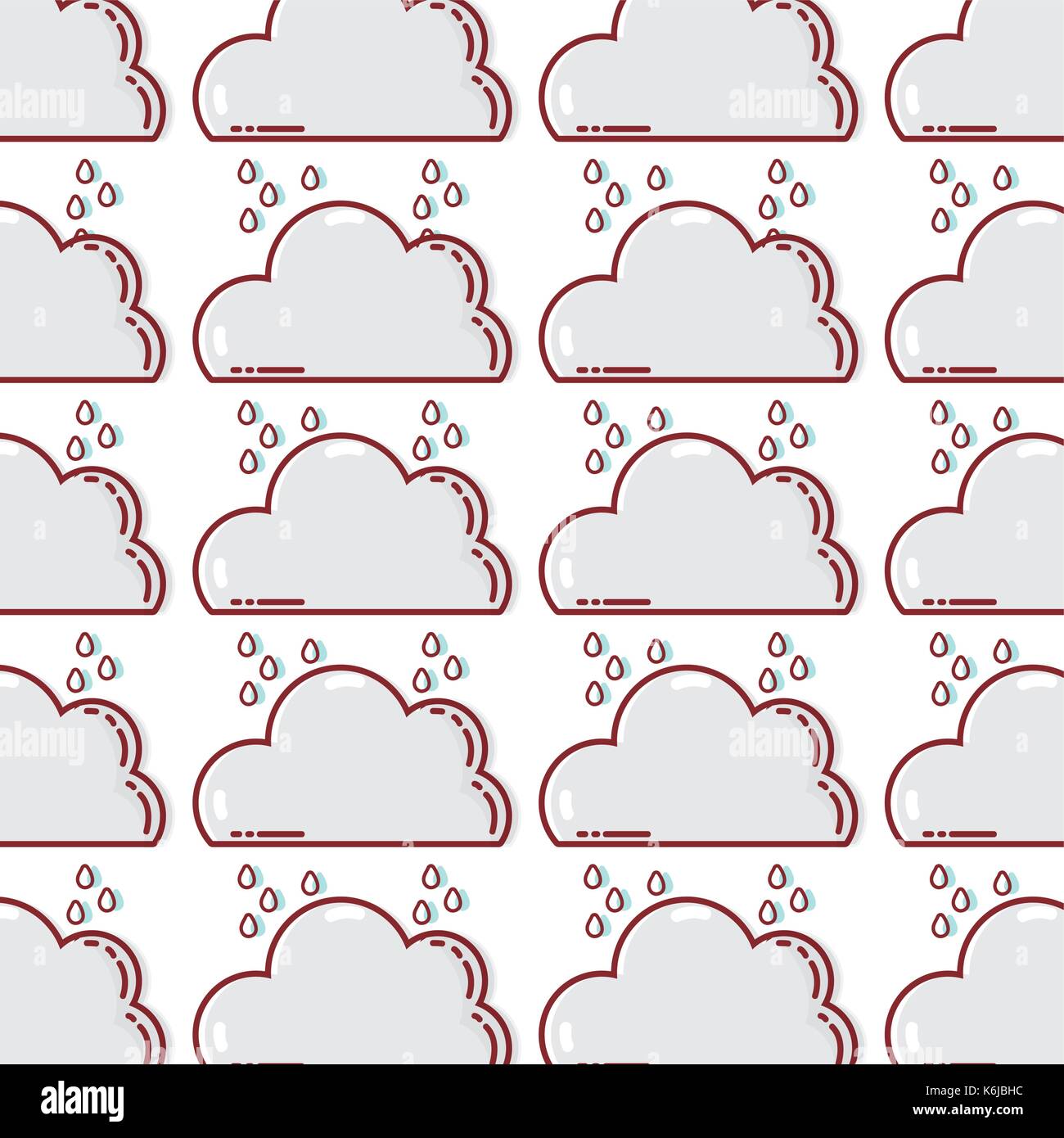 cute cloud with raining and cold weather background Stock Vector Image ...