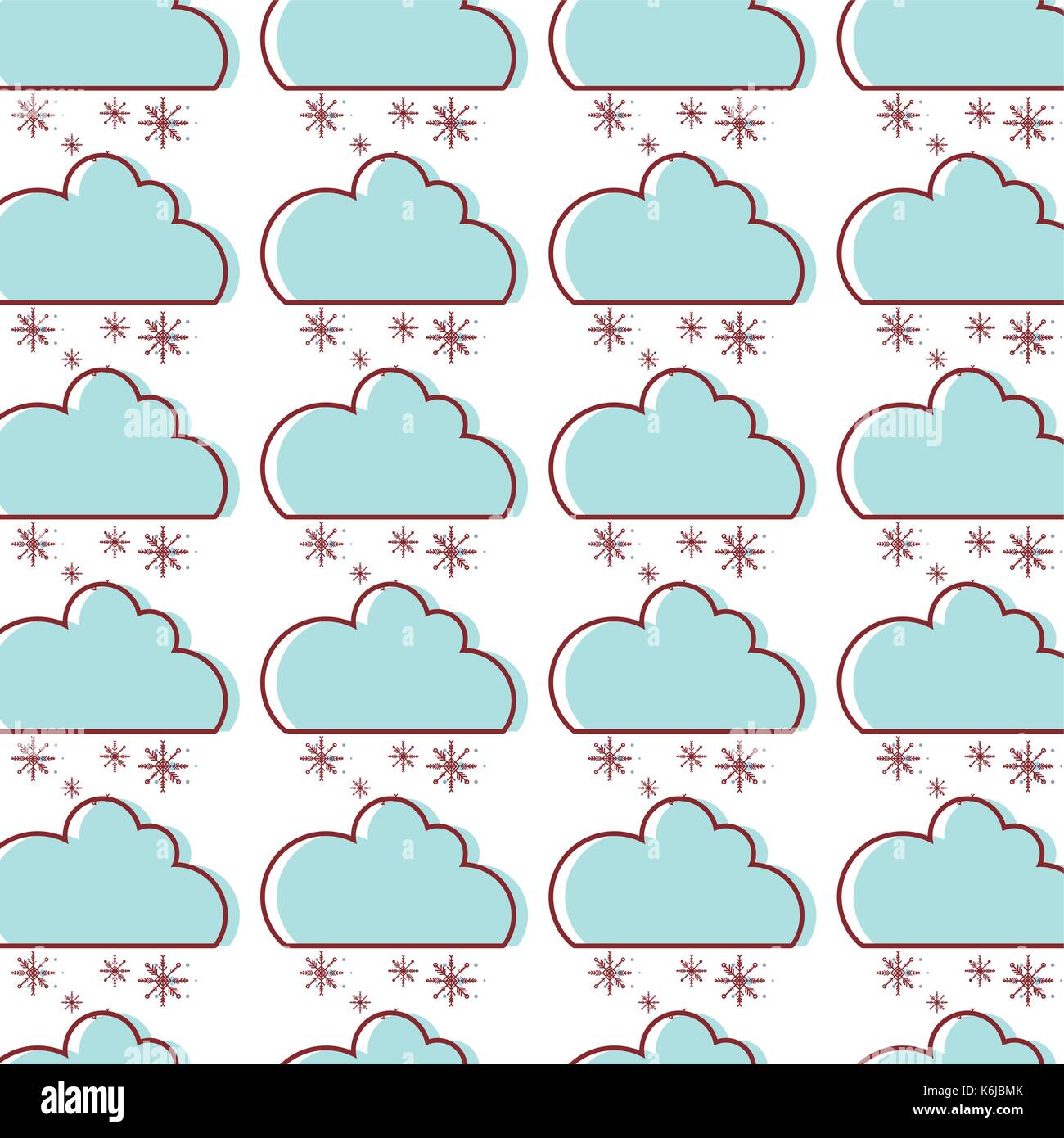 cute cloud with snow and cold weather background Stock Vector Image ...