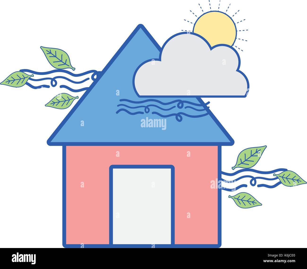 Hurricane windy rain house hi-res stock photography and images - Alamy