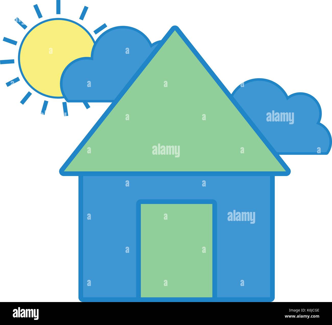 house with clouds and sun natural weather Stock Vector Image & Art - Alamy