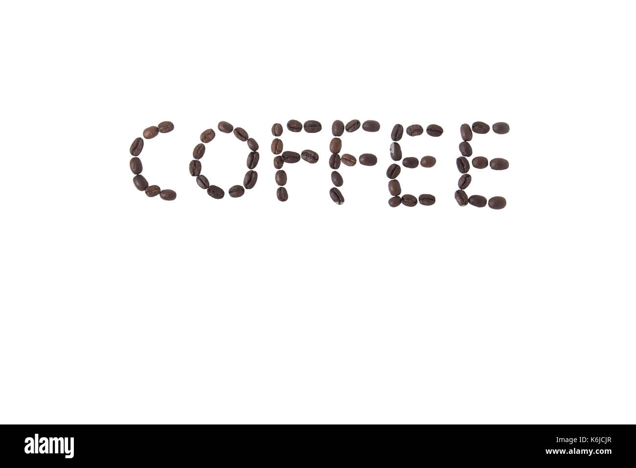 The word coffee made from coffee beans, isolated on white Stock Photo ...