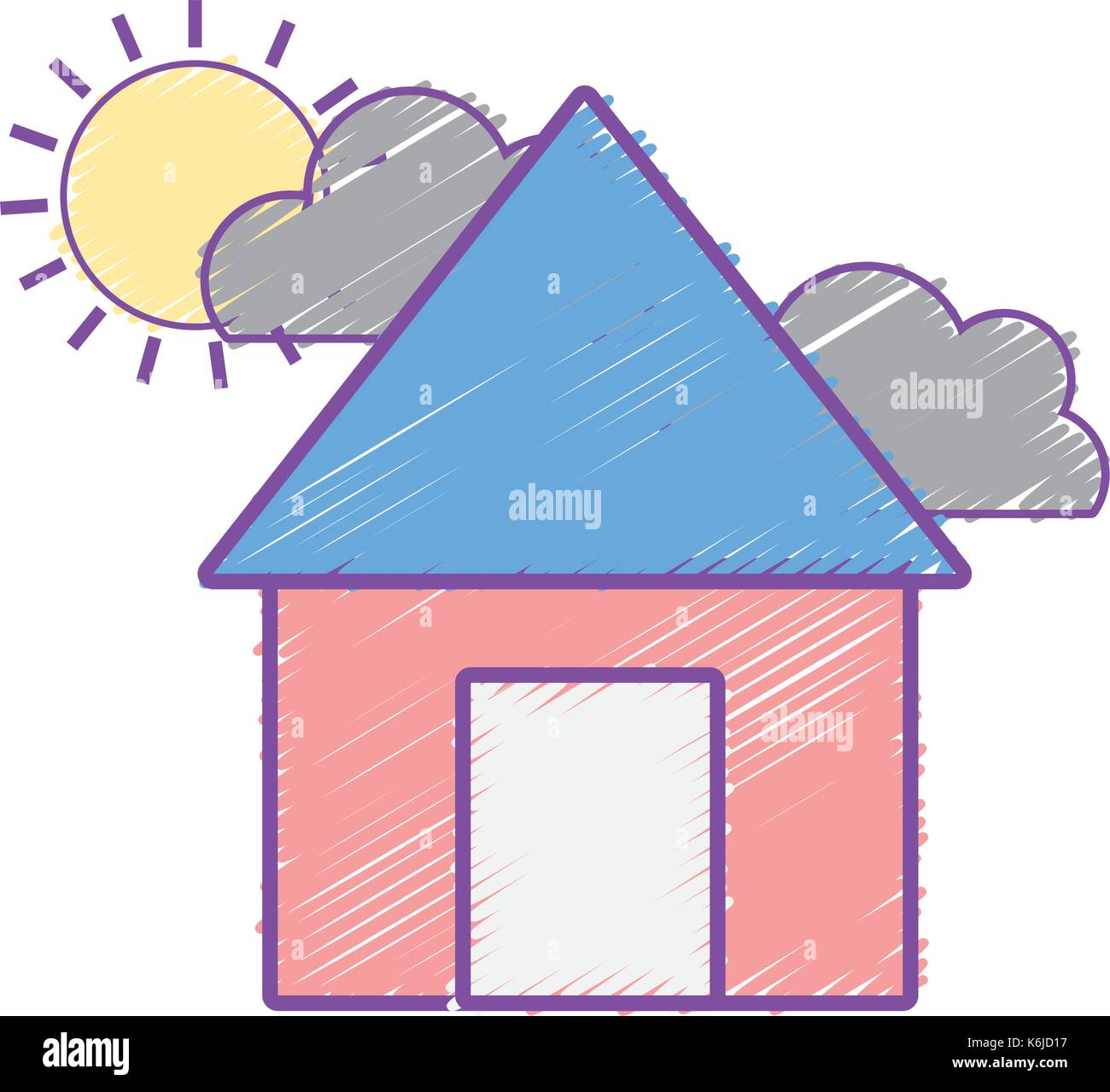 house with clouds and sun natural weather Stock Vector Image & Art - Alamy